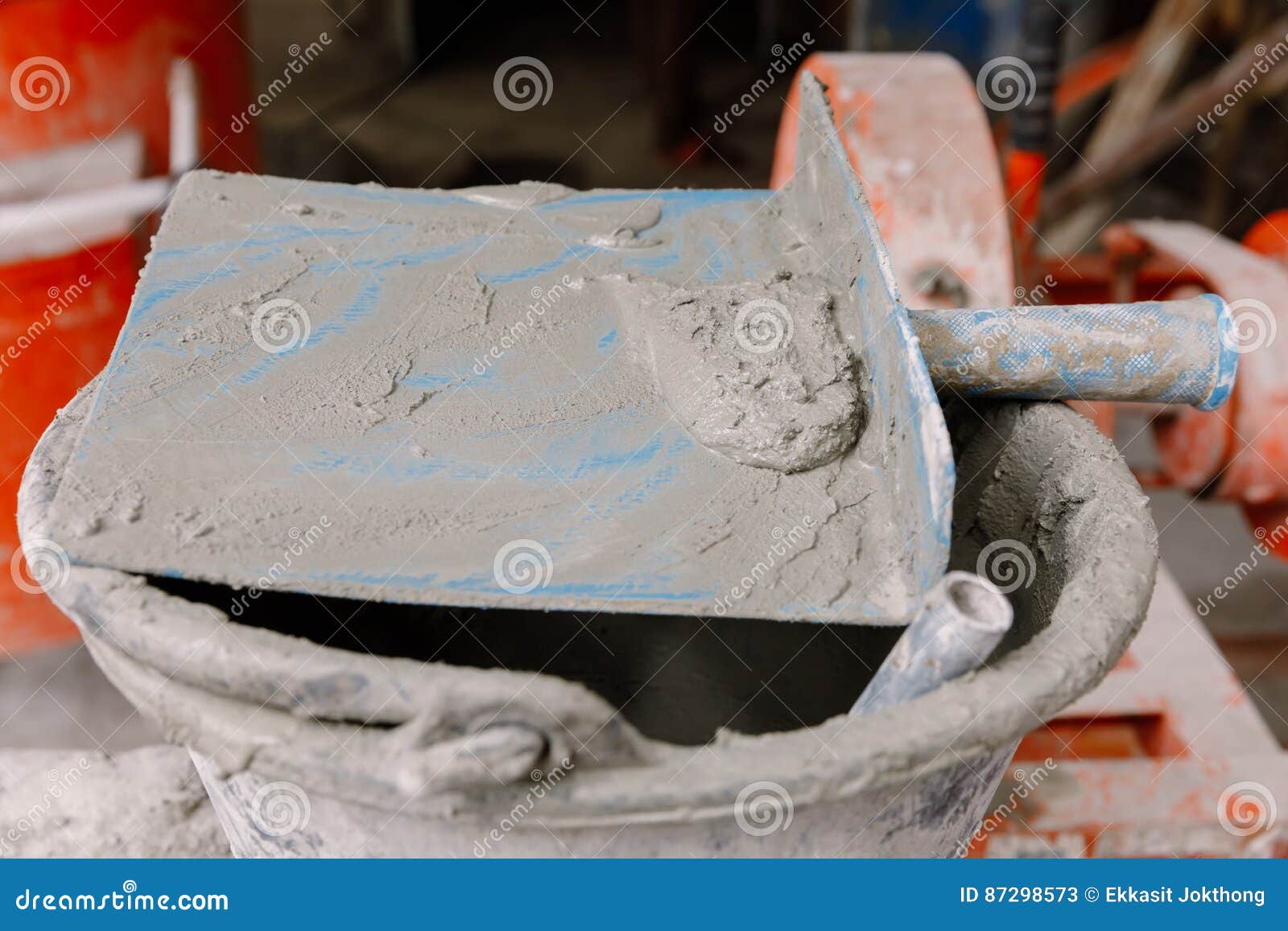 Hard Cement in a Little Bucket at Construction Site Stock Image - Image ...