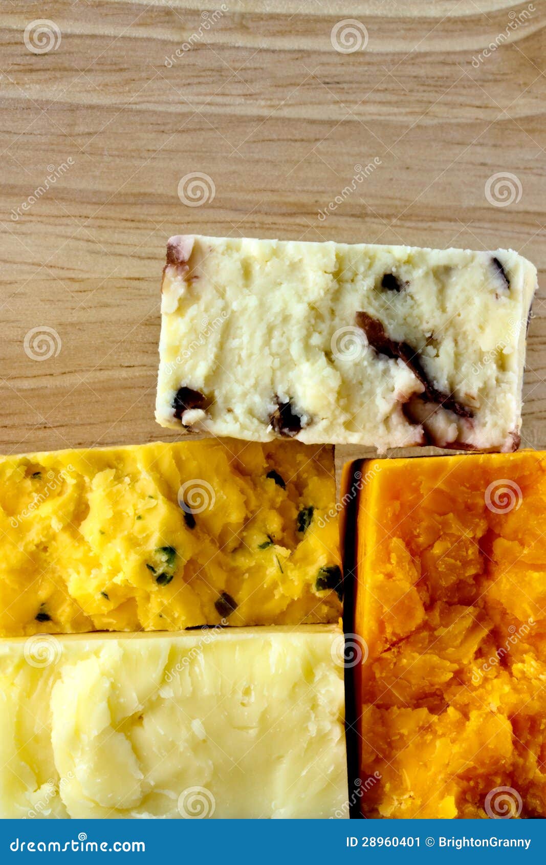 A Closeup of Four Hard English Cheeses. Stock Image - Image of english ...