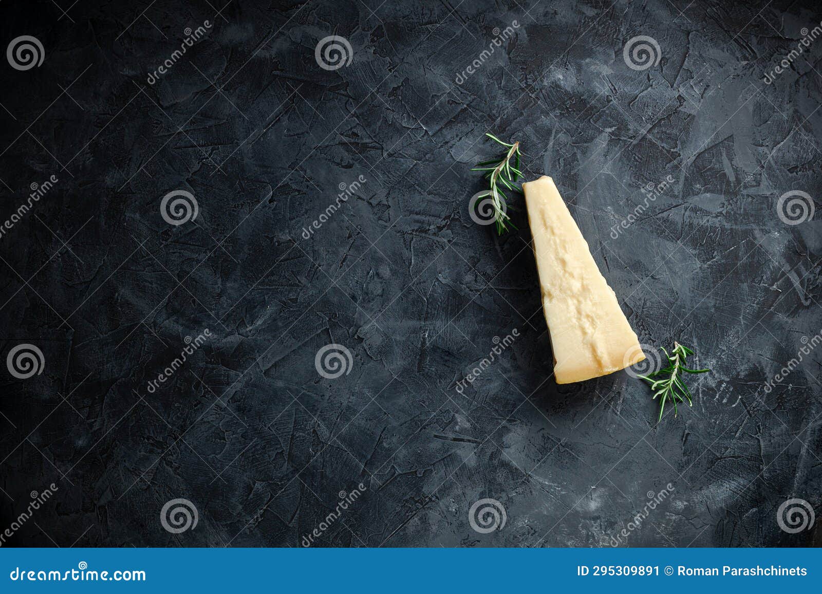 Hard Cheese on Black Background. Parmesan. Top View. Free Space for ...
