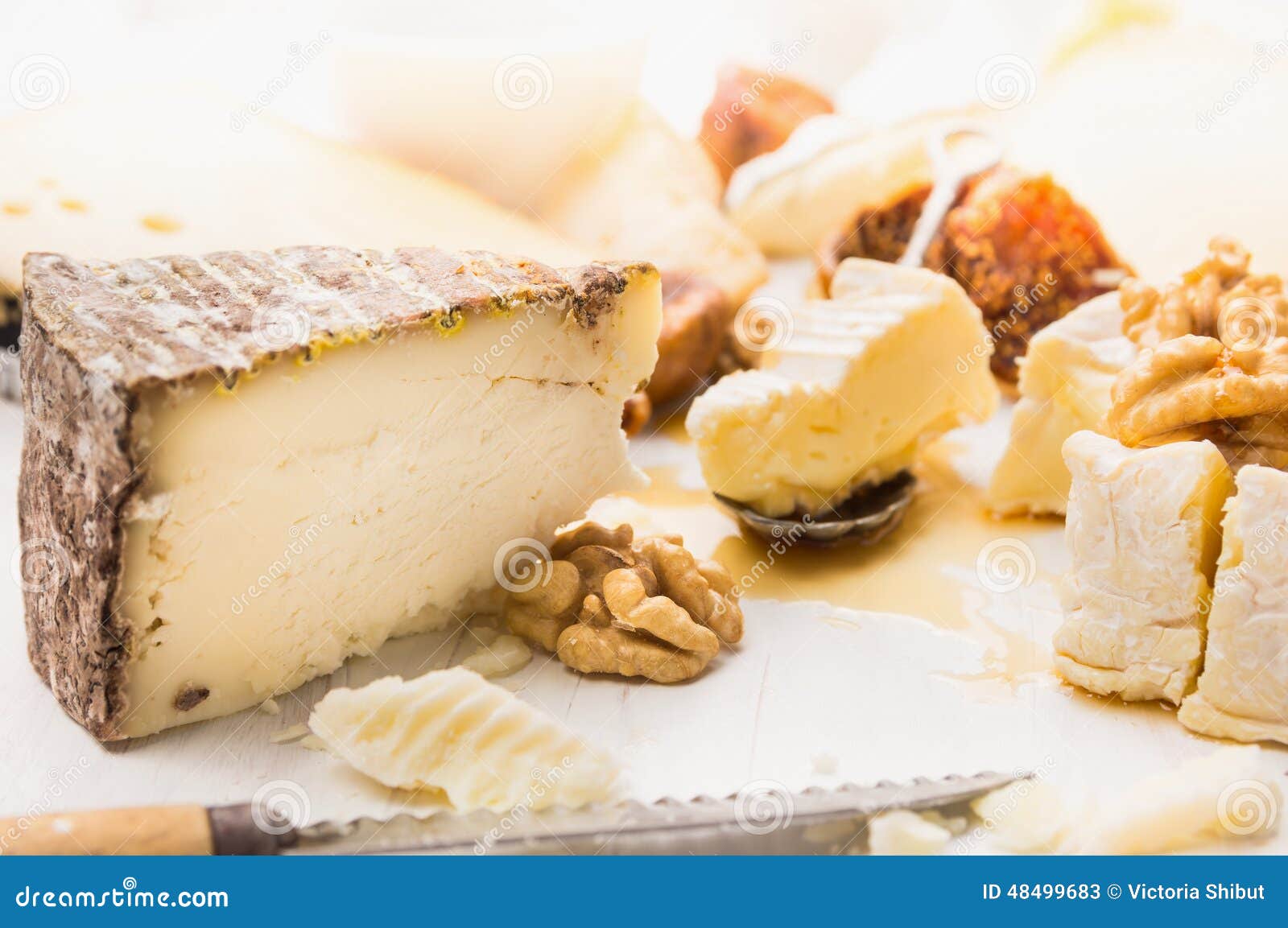 Hard Cheese with Nut and Honey Stock Image - Image of food, dessert ...