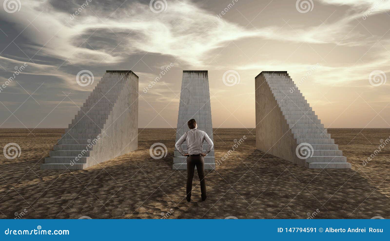 Hard choice concept stock image. Image of stairs, contemplate - 147794591