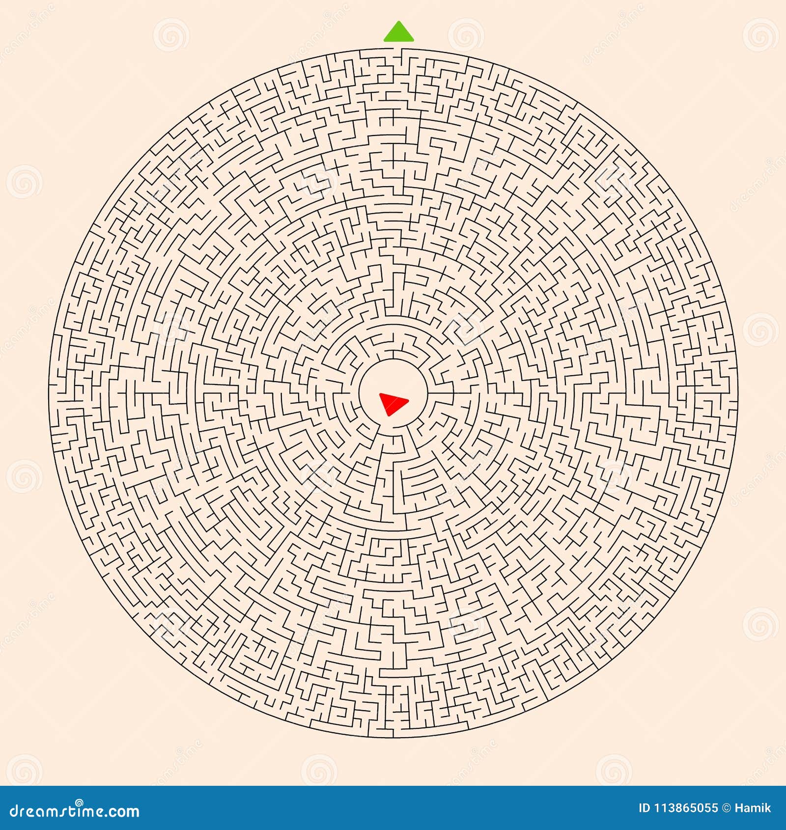 Hard Circle Maze Template stock illustration. Illustration of choice ...