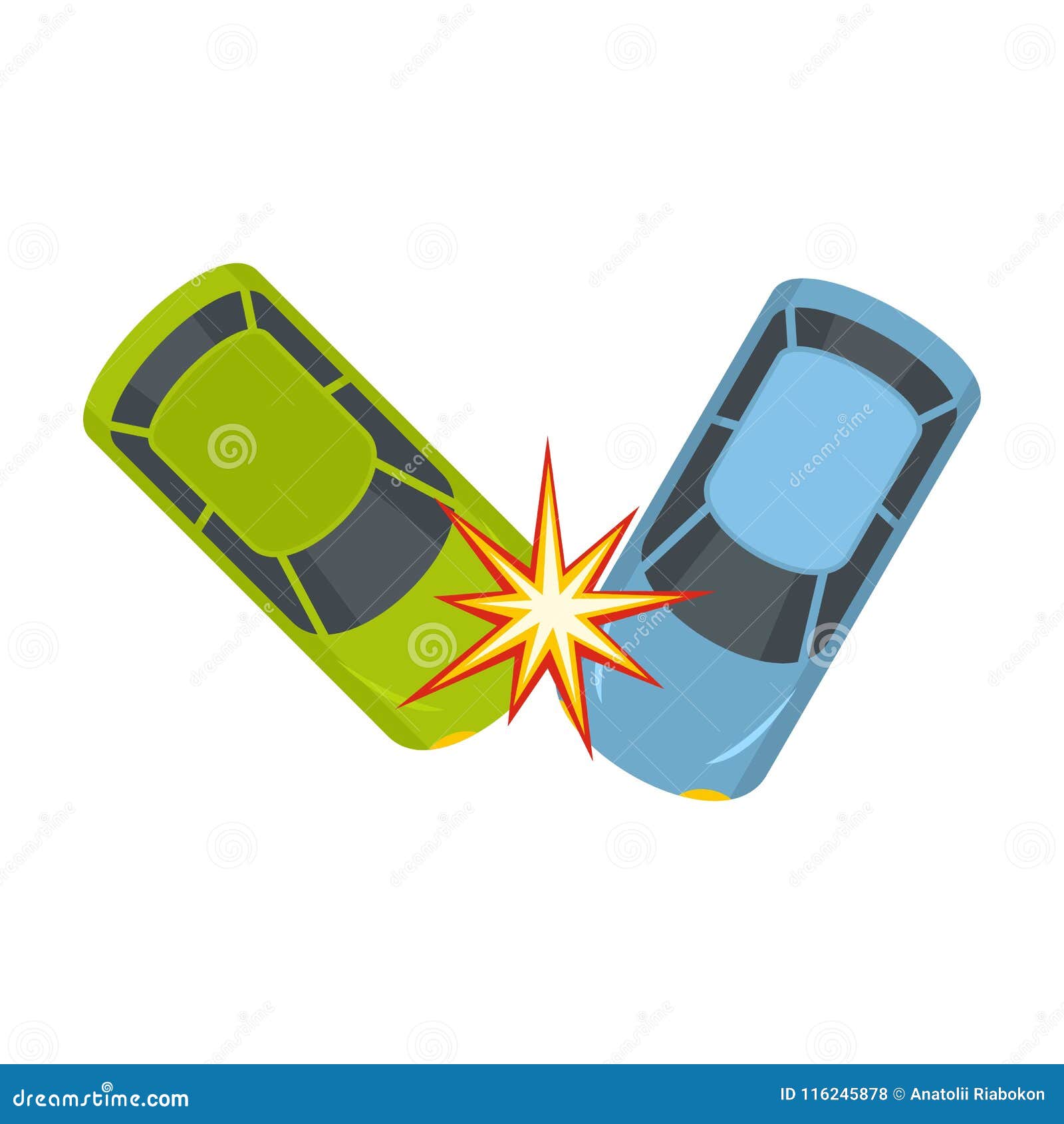 Hard Collision Icon, Flat Style Stock Vector - Illustration of head ...