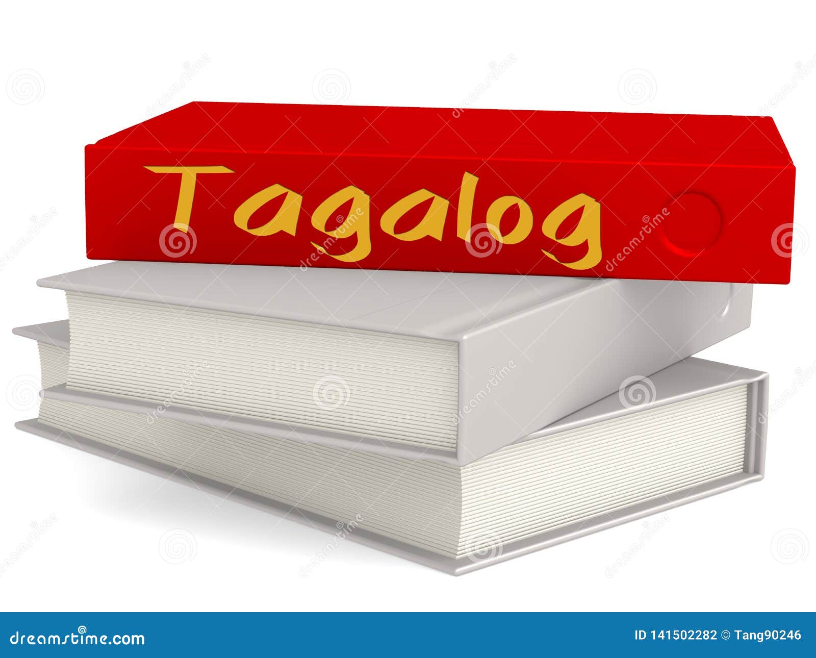 Hard Cover Red Books with Tagalog Word Stock Illustration ...