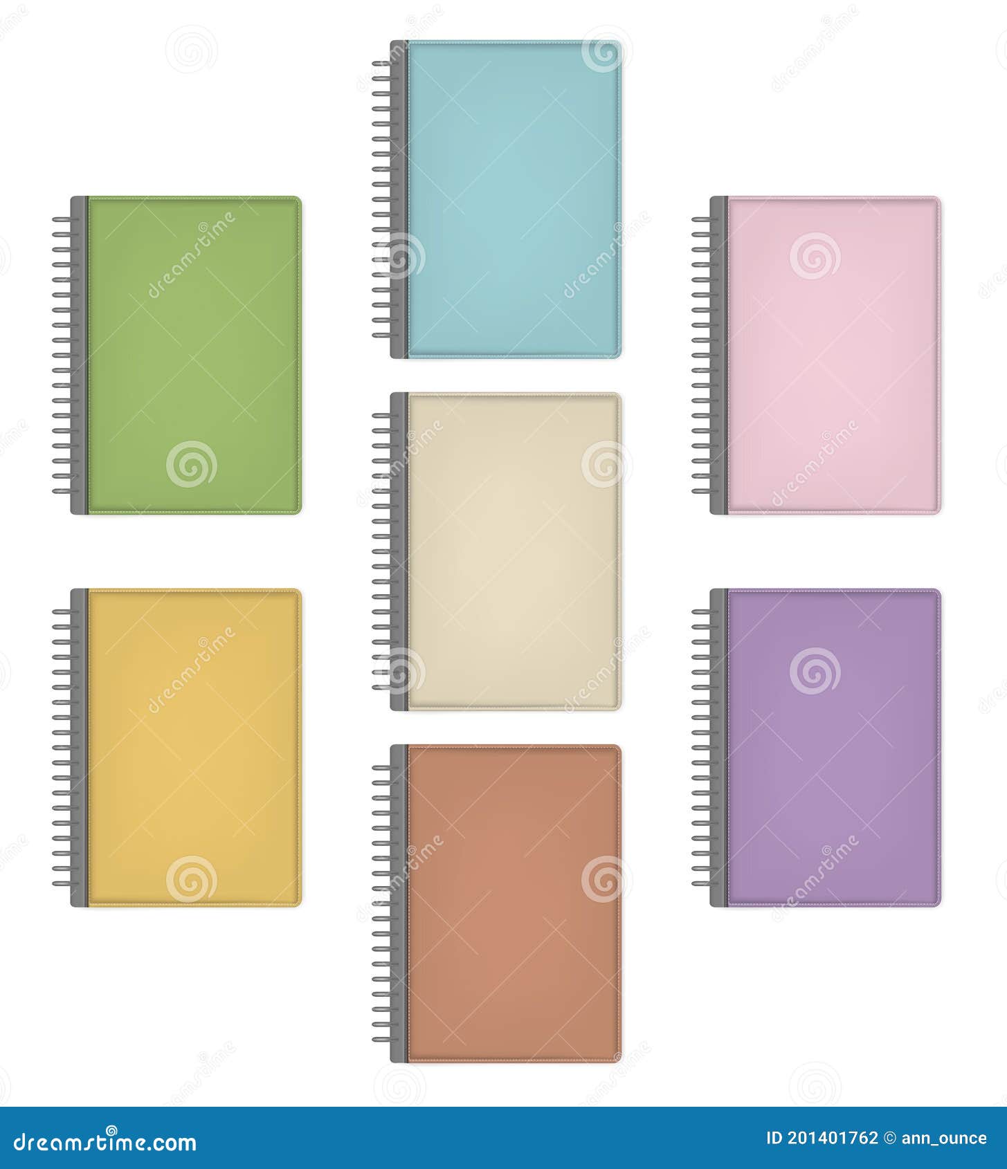 Hard Cover Ring Binder Note Book A4 Paper Format Pastel Colors Set ...
