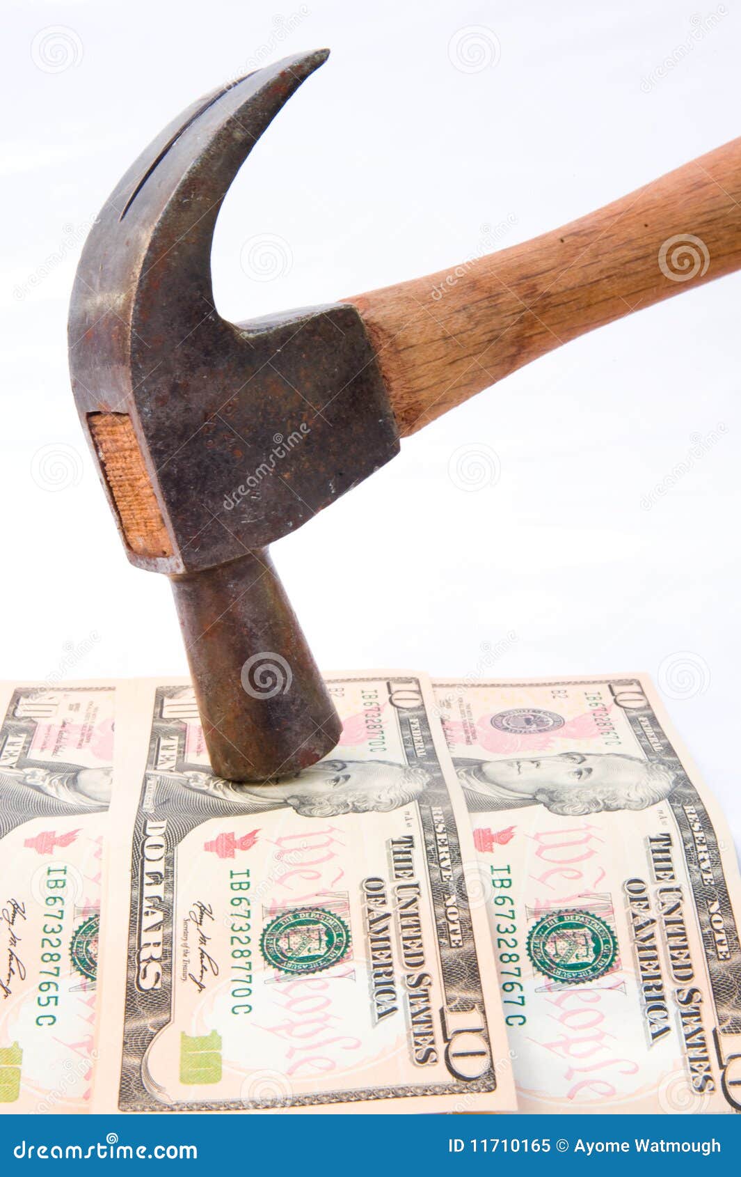 Hard currency: the Dollar. stock image. Image of hammer - 11710165