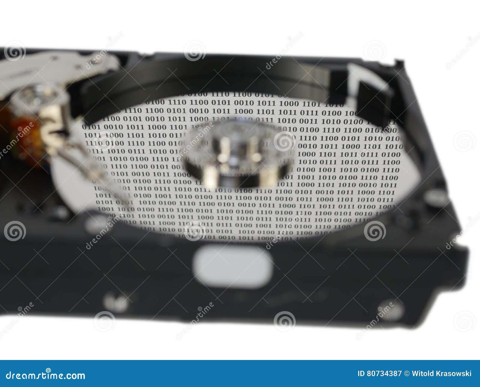 Hard disc with data stock image. Image of internals, binary - 80734387
