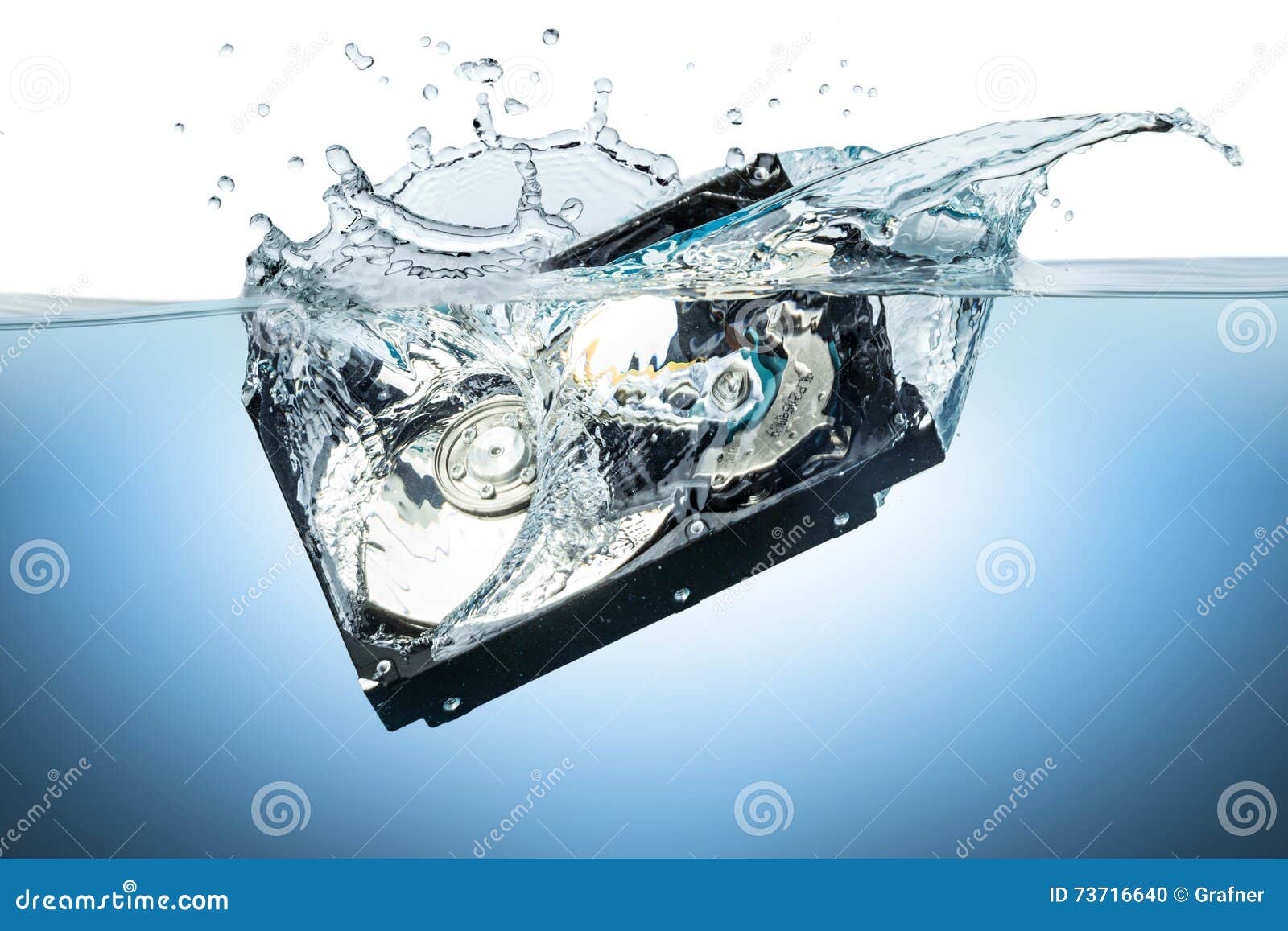 Hard Disc Drive Water Splash Stock Photo - Image of inside, data: 73716640