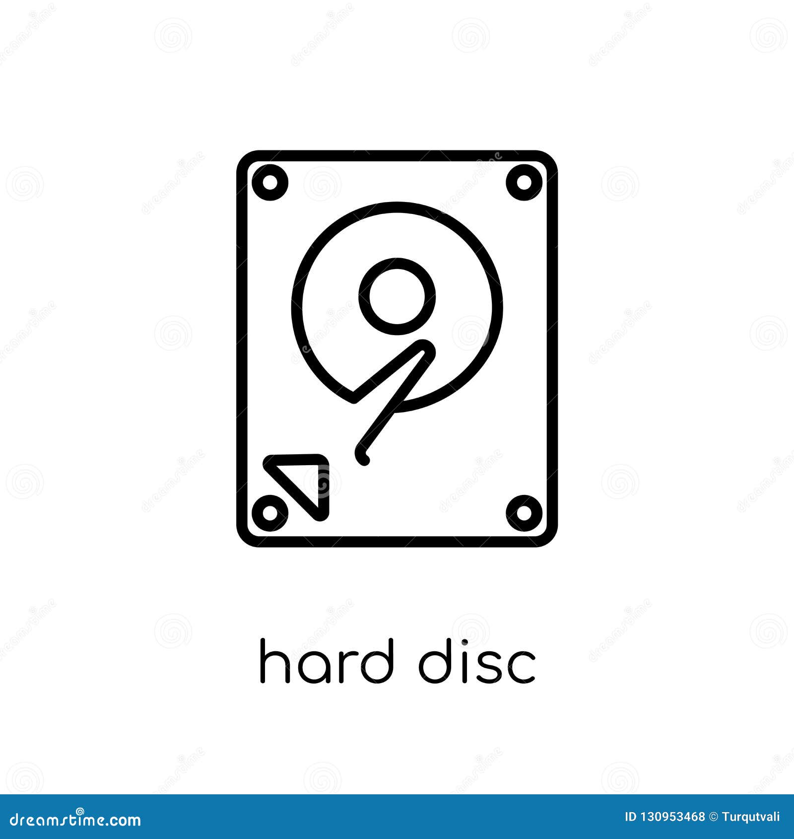 Hard Disc Icon. Trendy Modern Flat Linear Vector Hard Disc Icon Stock ...