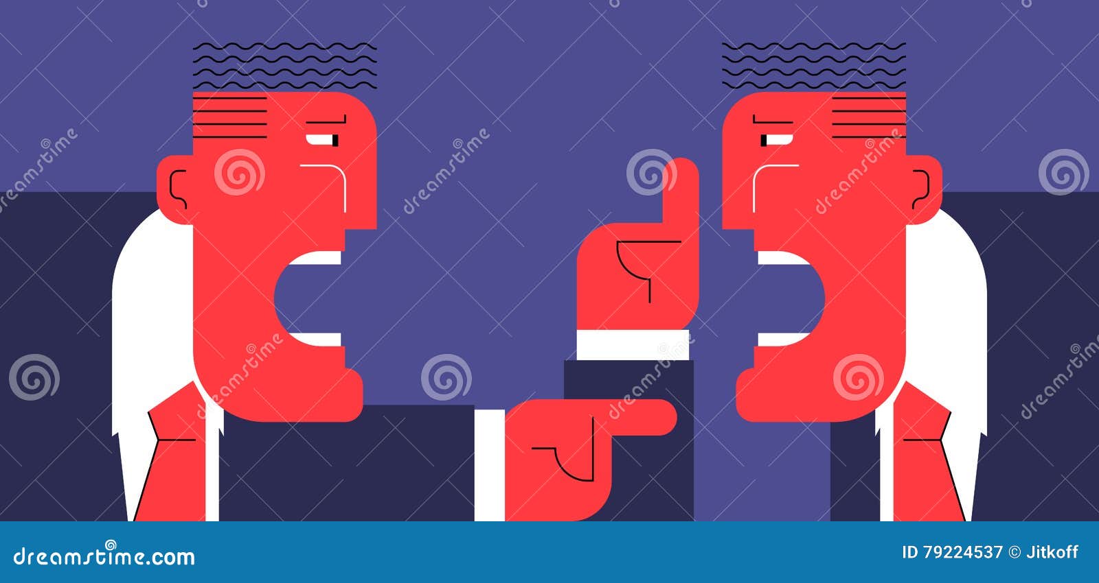 Hard discussion. stock vector. Illustration of face, quarrel - 79224537