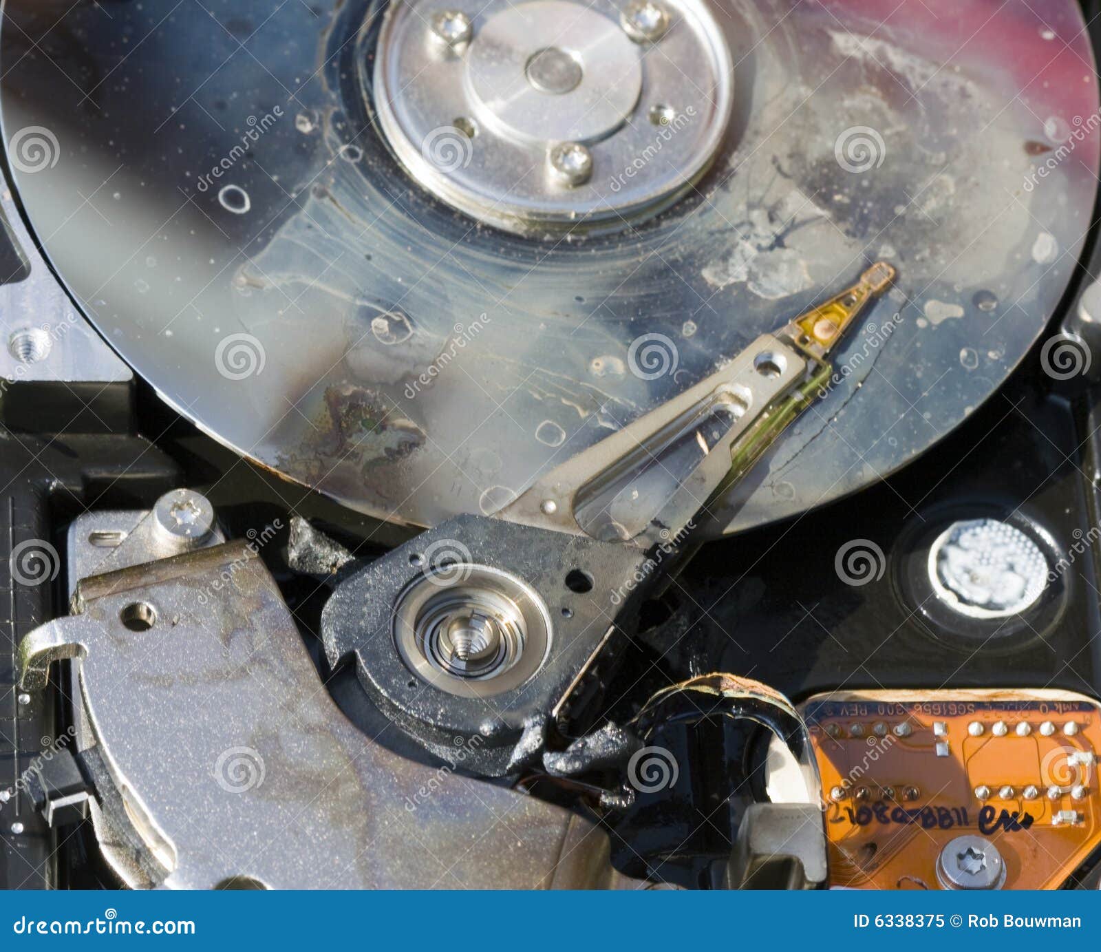 Hard disk stock image. Image of damage, file, damaged - 6338375
