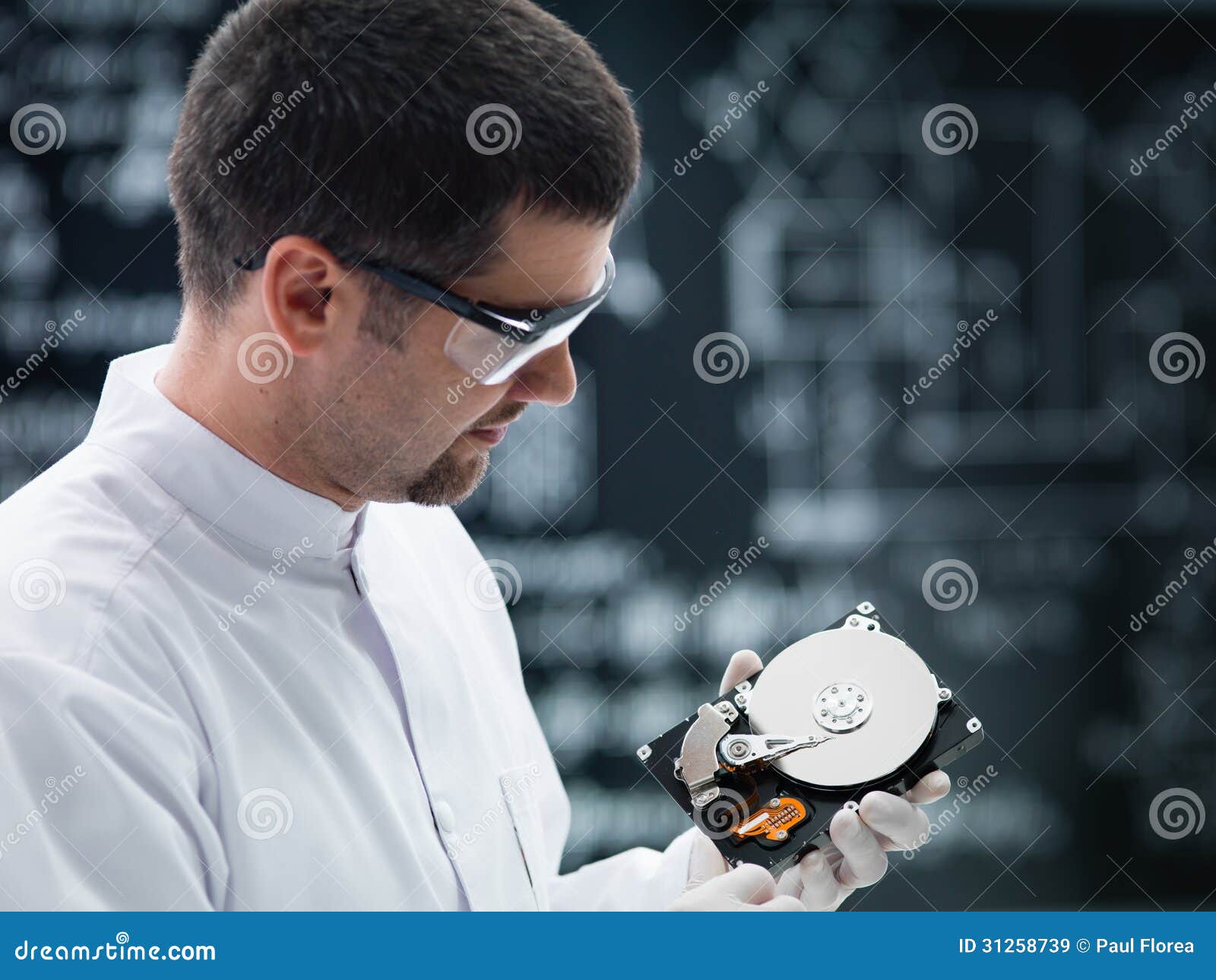 Hard disk analysis stock image. Image of plastic, data - 31258739