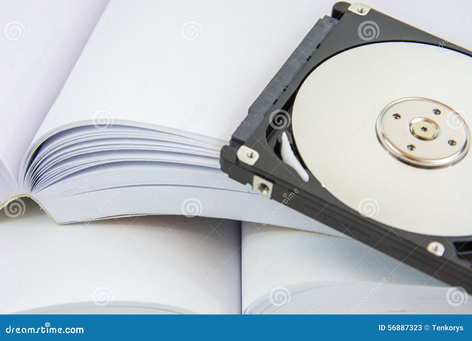 Hard Disk and Book stock image. Image of future, scan - 56887323
