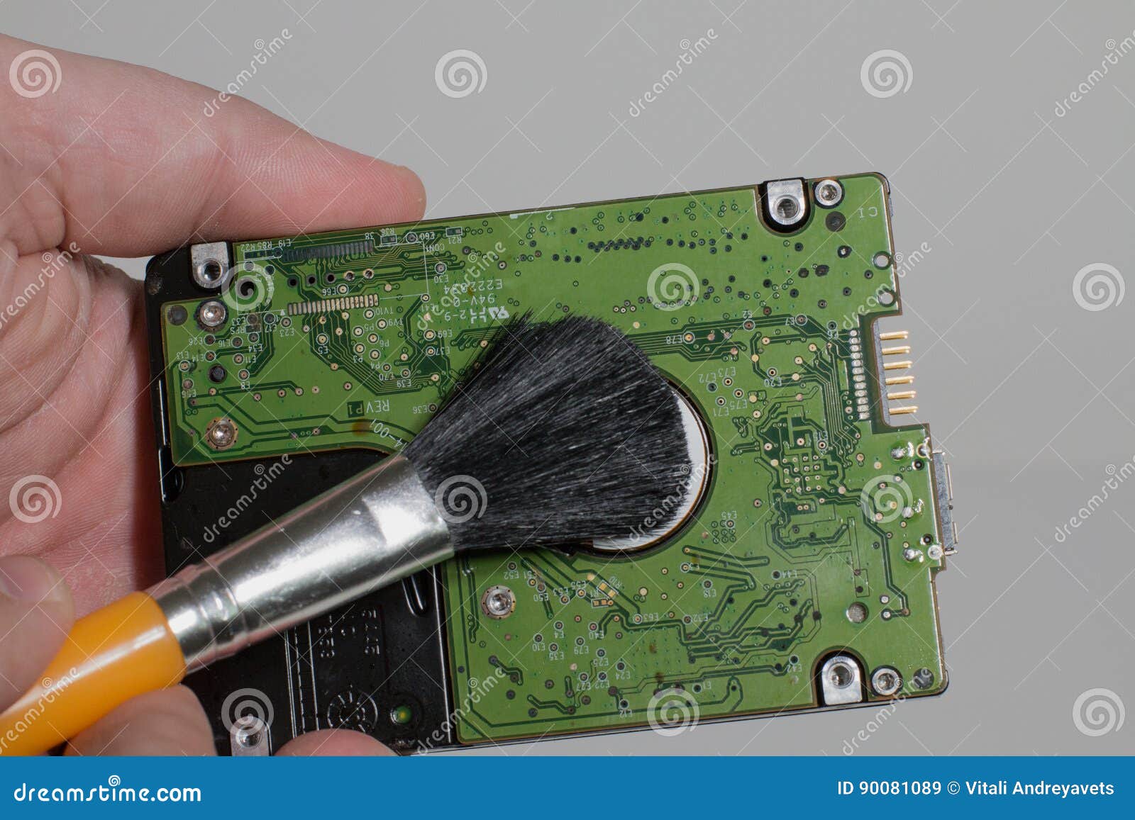 The Hard Disk is Cleaned from Dust Stock Image - Image of macro, board ...