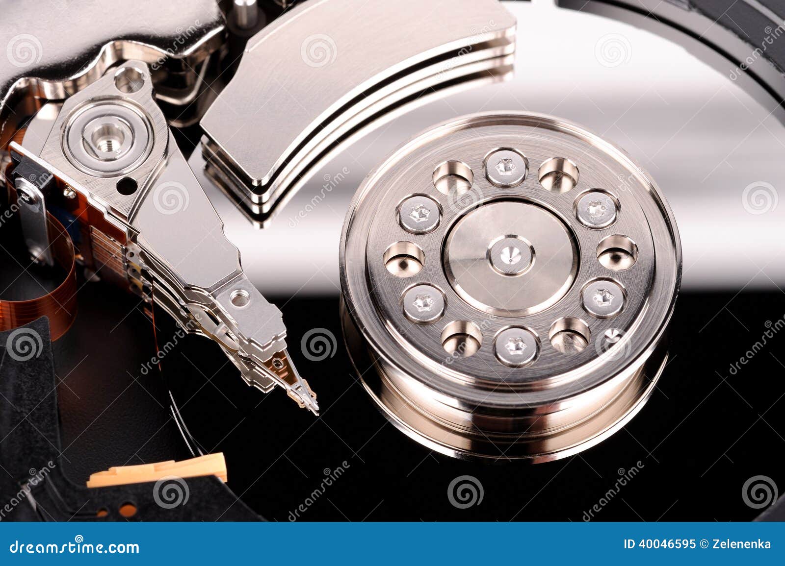 A Hard Disk Cylinder, Macro Stock Image - Image of databank, file: 40046595