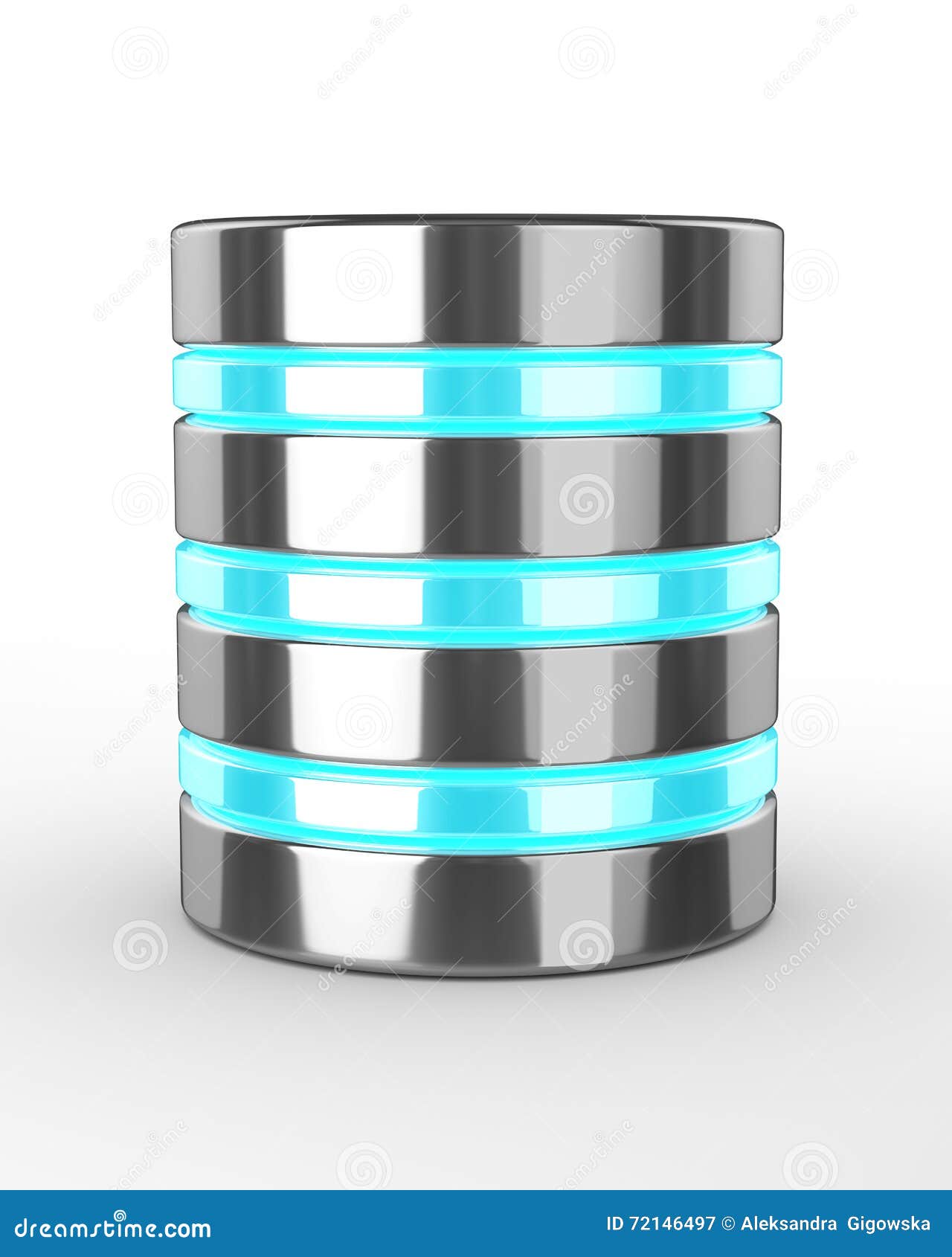 Hard Disk and Database on White Background Stock Illustration ...