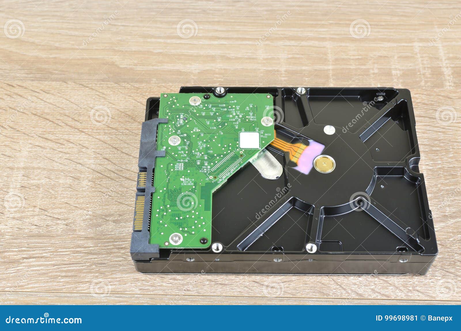 Hard disk on a desk stock image. Image of inside, broken - 99698981