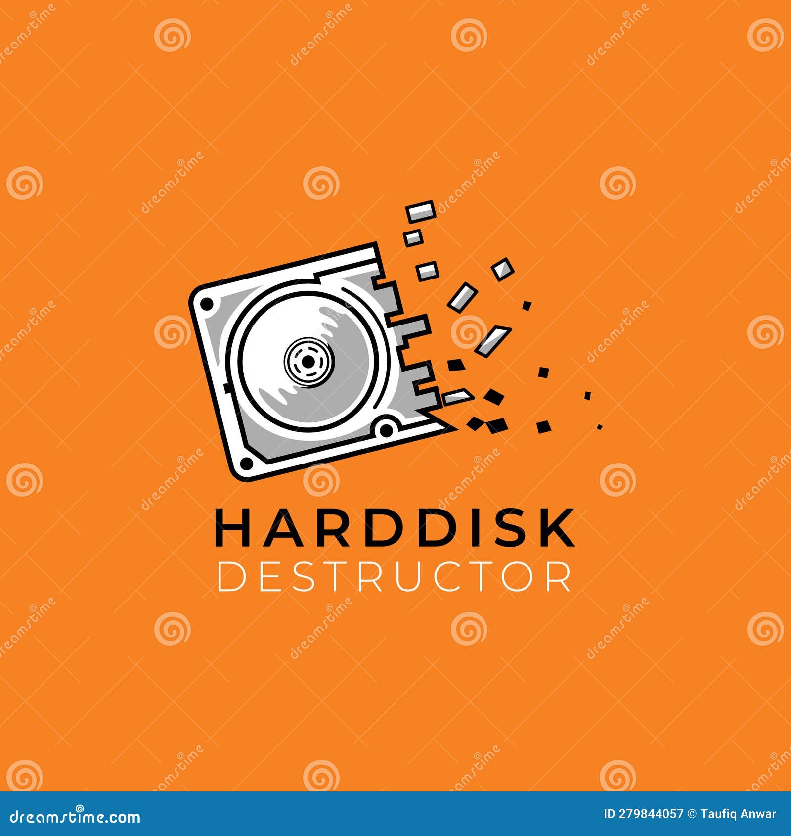 Hard Disk Destructor Logo Illustration Vector Design Stock Vector ...