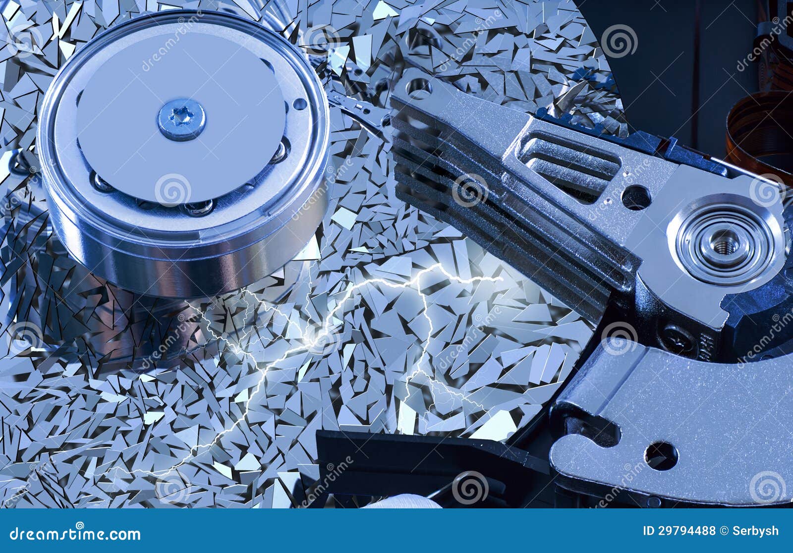 Hard Disk Detail with Surface Splinters Stock Photo - Image of inside ...
