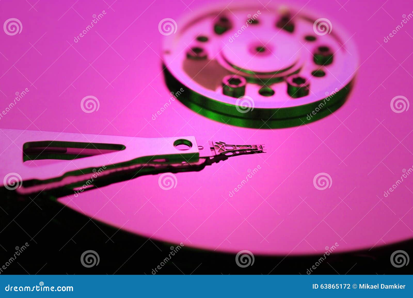 Hard Disk Detail with a Red Light Stock Photo - Image of cylinder ...