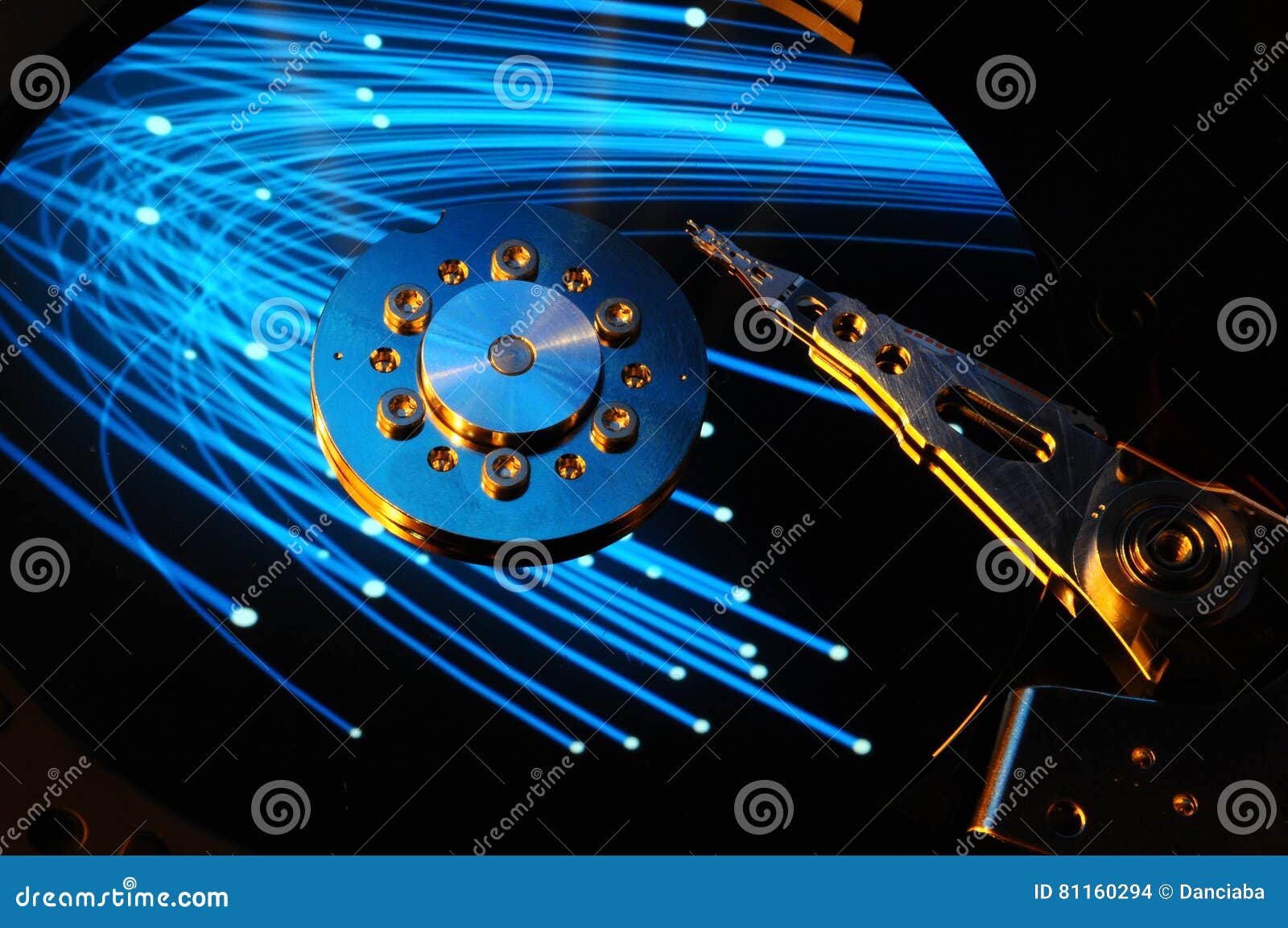 Hard Disk Drive with Abstract Color Reflection. Stock Photo - Image of ...