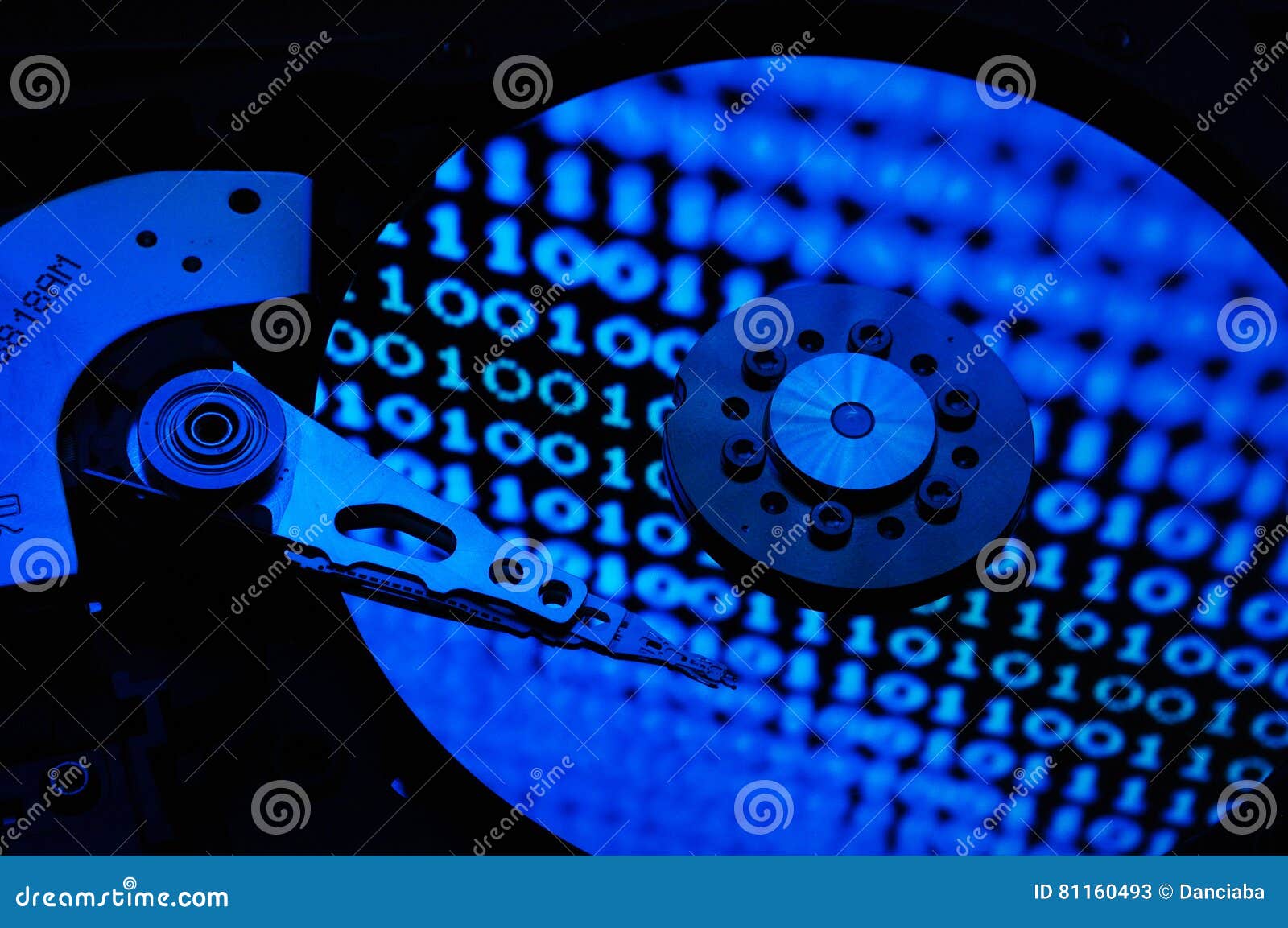 Hard Disk Drive with Abstract Color Reflection. Stock Image - Image of ...