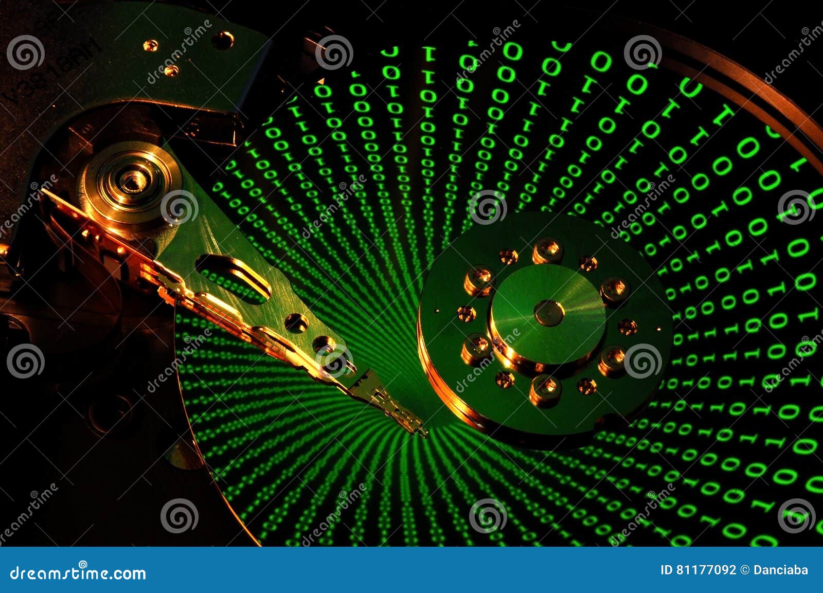 Hard Disk Drive with Abstract Color Reflection. Stock Photo - Image of ...