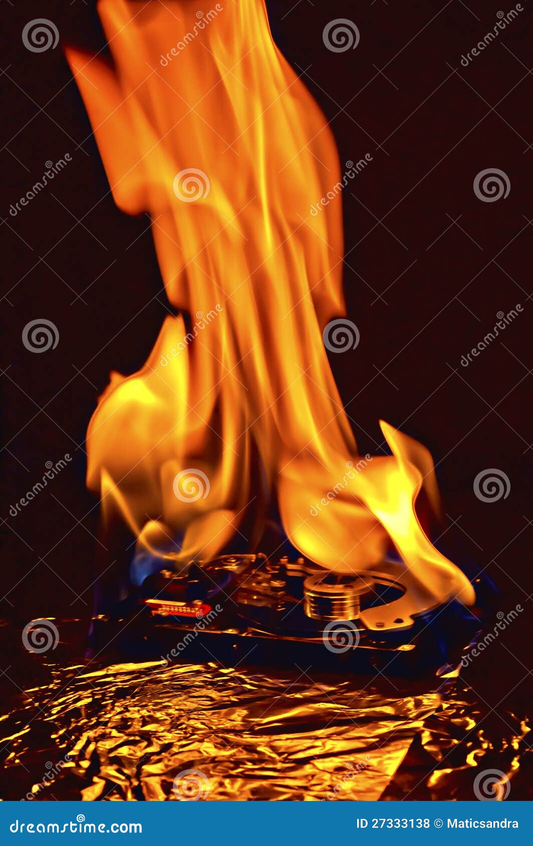 Hard disk drive burning stock photo. Image of combustion - 27333138