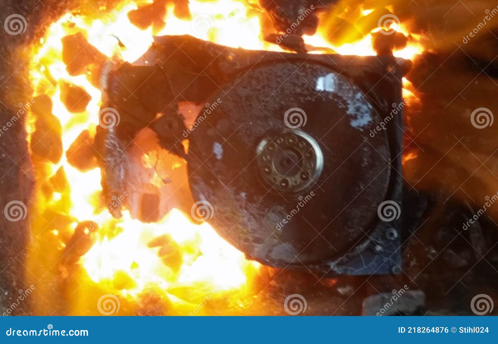 Hard Disk Drive Burnt in Fire Stock Photo - Image of flames, destroy ...
