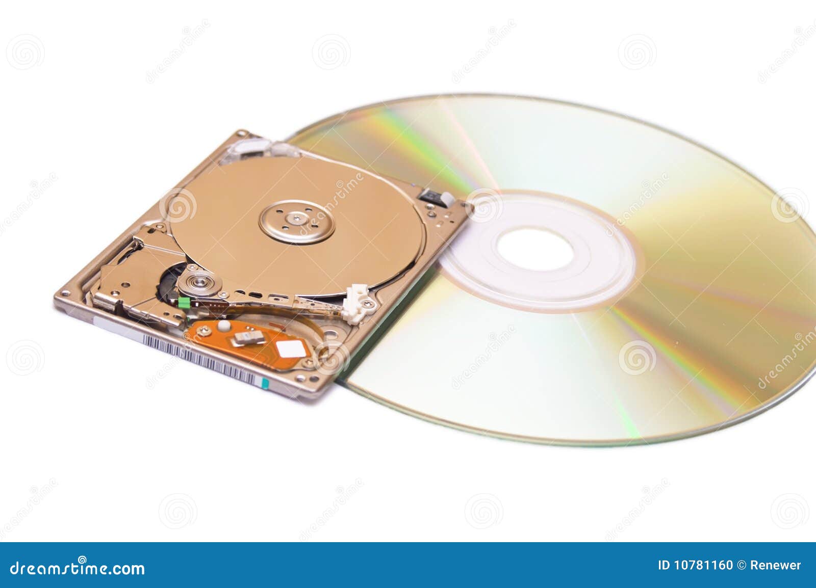 Hard Disk Drive and Compact Dics Isolated on White Stock Photo - Image ...