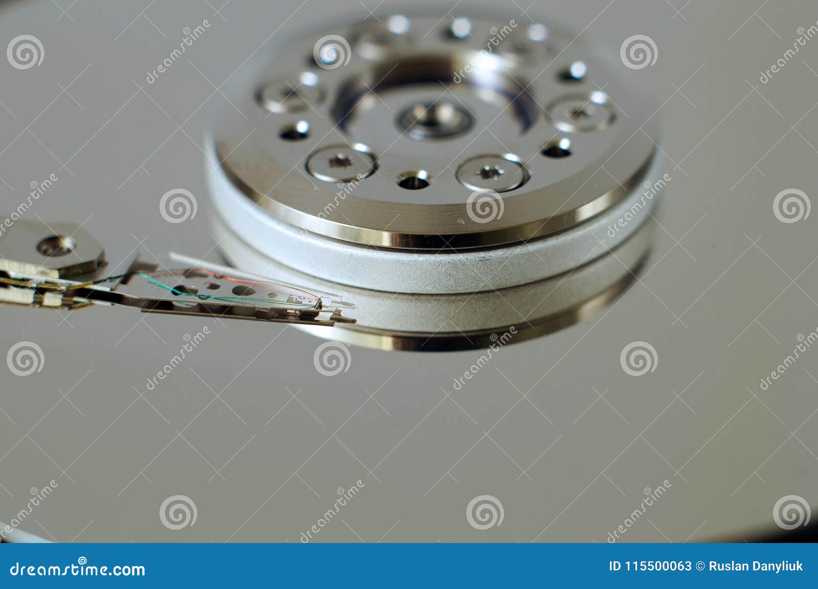 Hard Disk Drive without Cover Close Up. Stock Image - Image of laptop ...