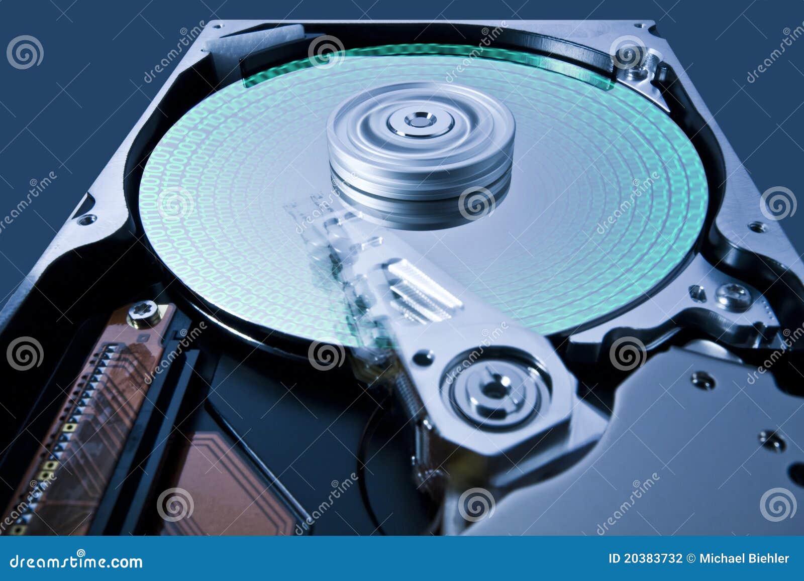 Hard Disk Drive with Data in Extreme Perspective Stock Photo - Image of ...