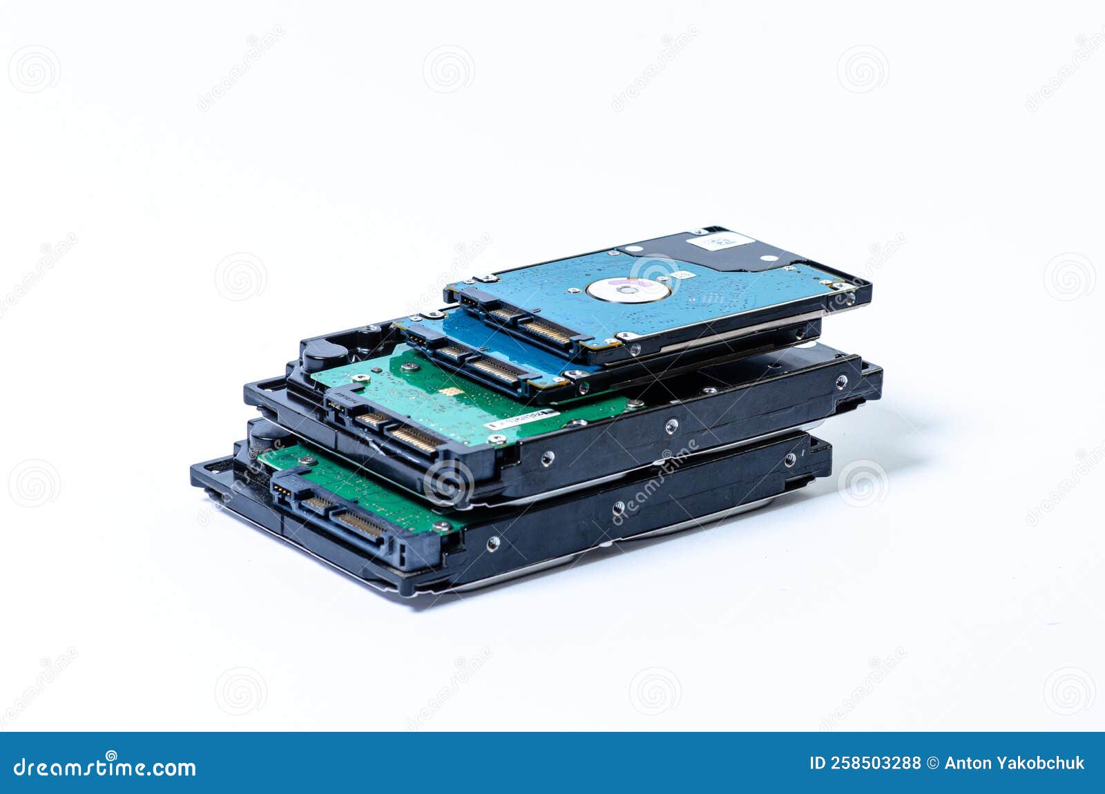 Hard Disk Drive HDD of Different Size Isolated on White Stock Photo ...