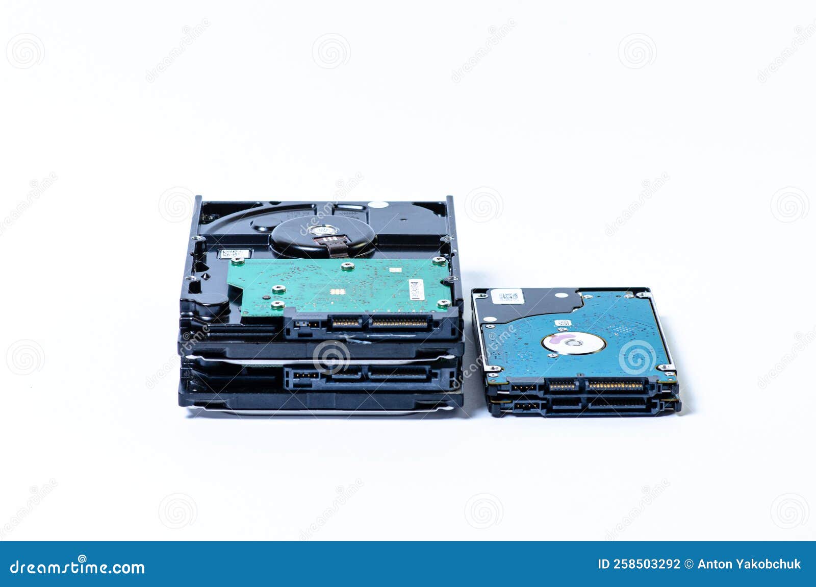 Hard Disk Drive HDD of Different Size Isolated on White Stock Photo ...