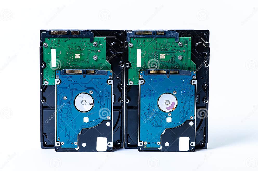Hard Disk Drive HDD of Different Size Isolated on White Stock Image ...