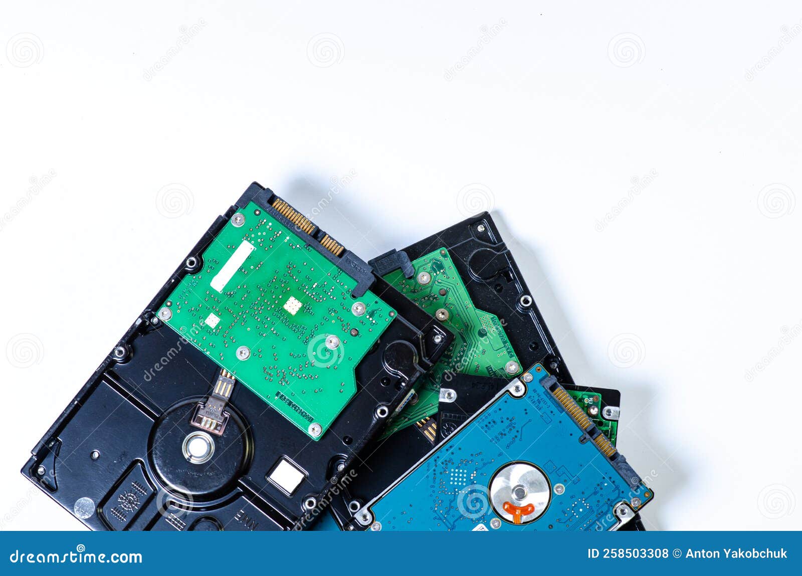 Hard Disk Drive HDD of Different Size Isolated on White Stock Photo ...