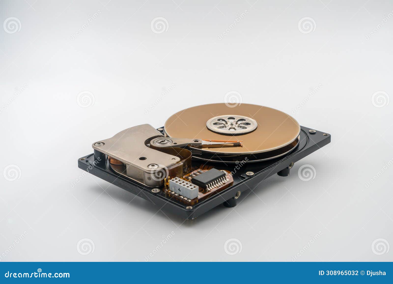 Hard Disk Drive, HDD. Read Write Head. Spindle, Circular Magnetic ...