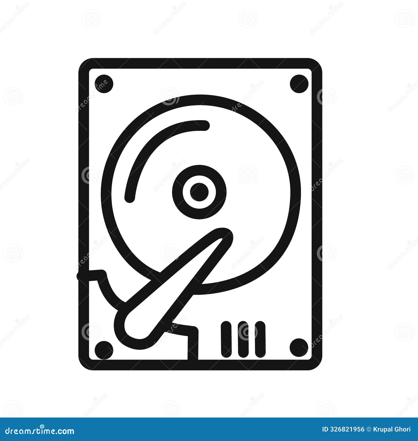 Hard Disk Drive Icon Linear Vector Graphics Sign Stock Illustration ...