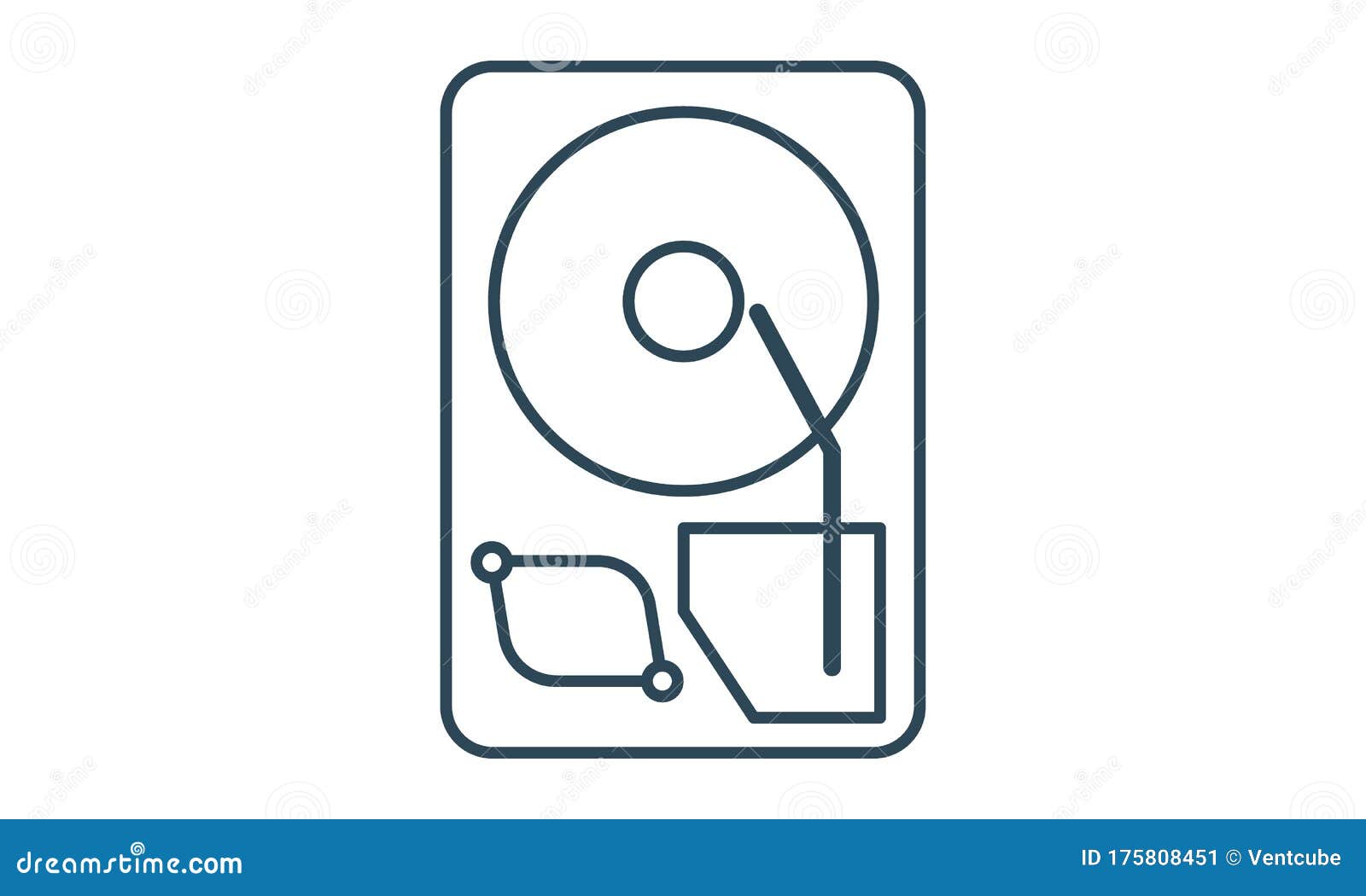 Hard Disk Drive Icon Outline Style Vector Image Stock Vector ...