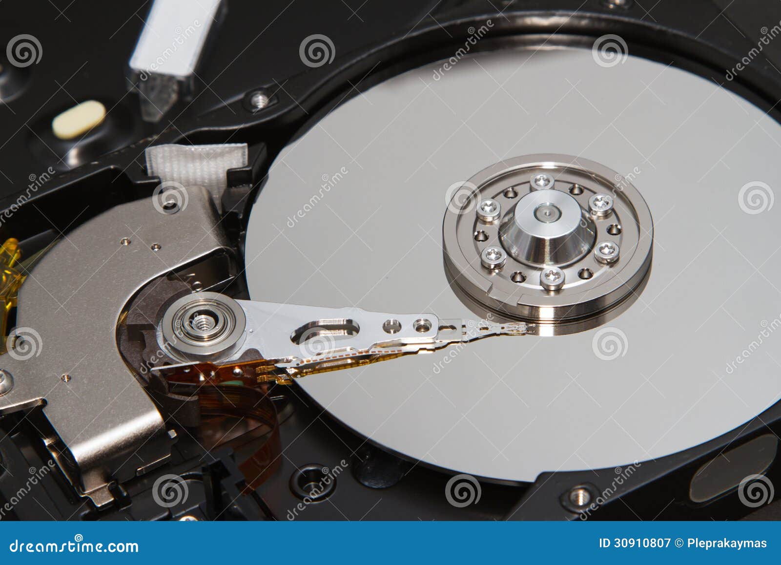 Hard disk drive inside stock image. Image of cylinder - 30910807