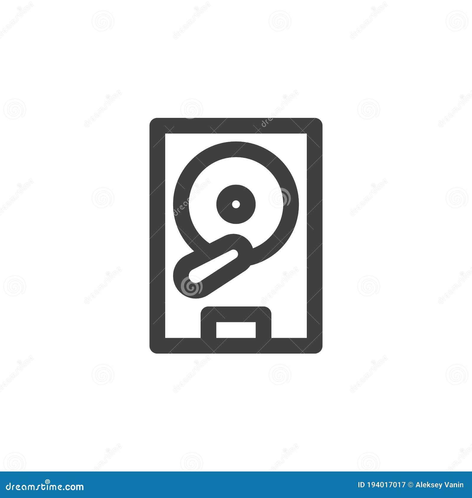 Hard Disk Drive line icon stock vector. Illustration of linear - 194017017