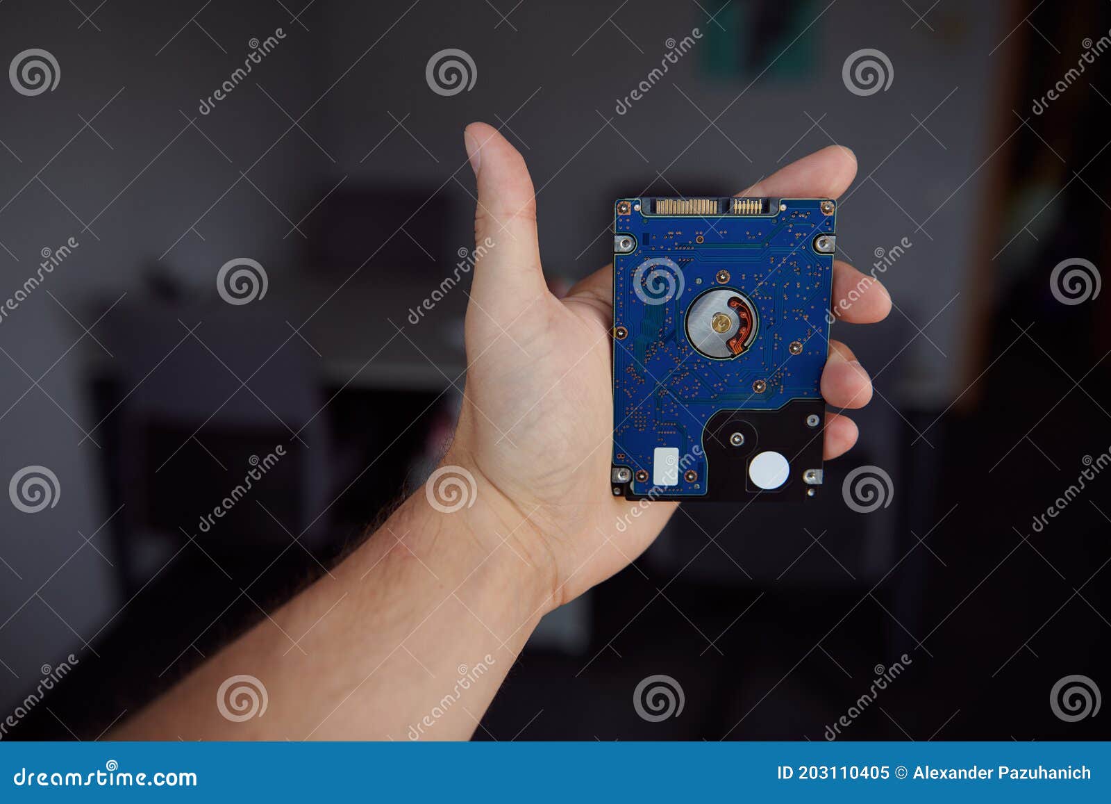 Hard Disk Drive in a Mans Hand Stock Image - Image of body, concept ...