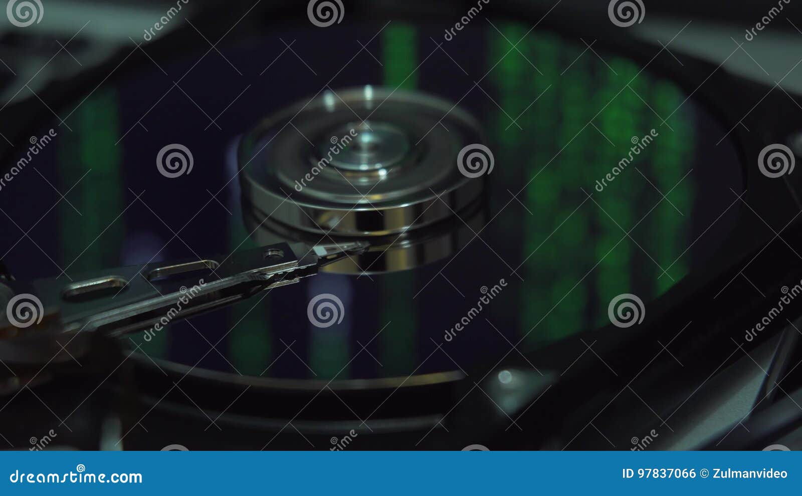 Hard Disk Drive, Matrix Screen in Reflection. Stock Footage - Video of ...