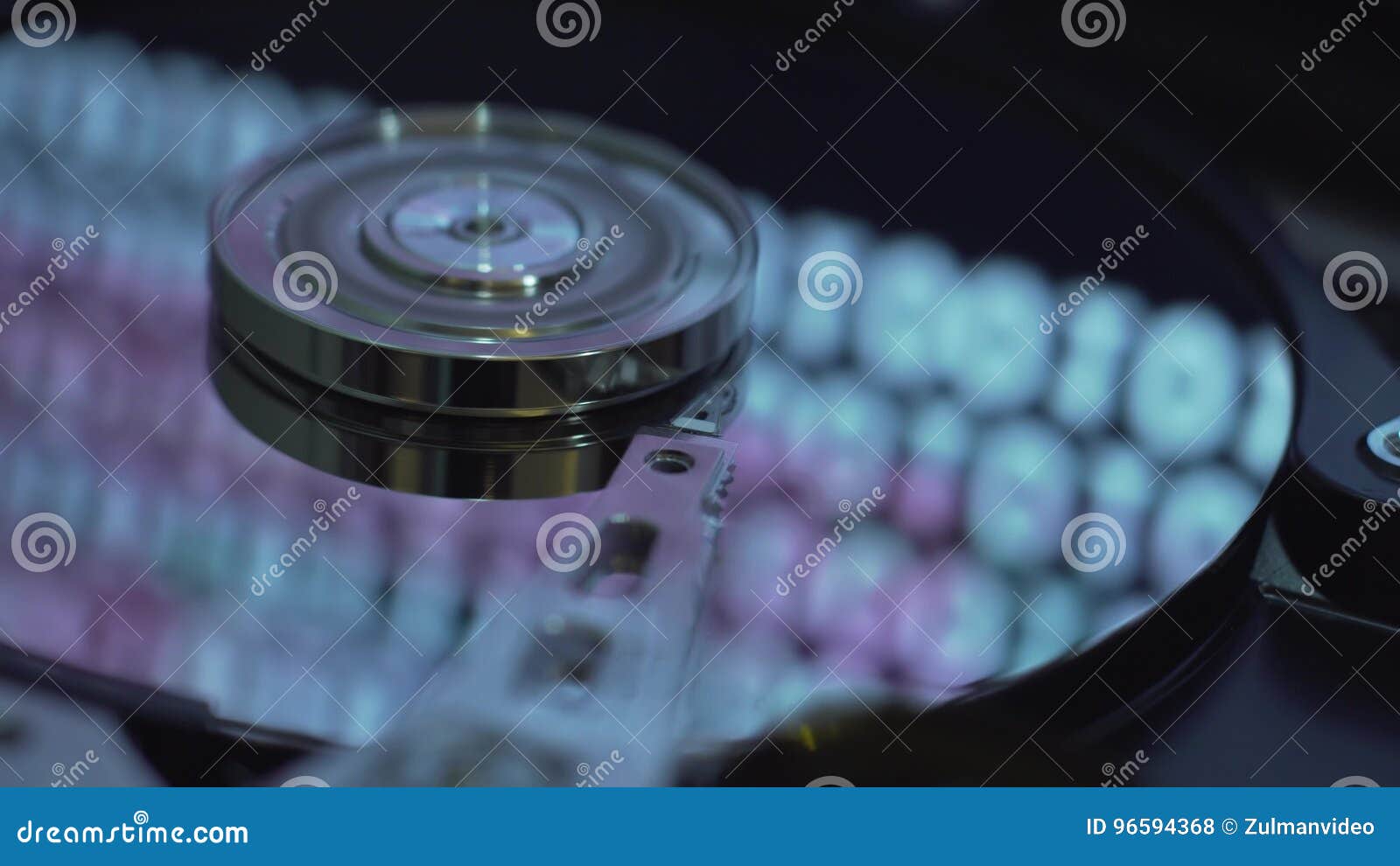 Hard Disk Drive, Matrix Screen in Reflection. Stock Footage - Video of ...