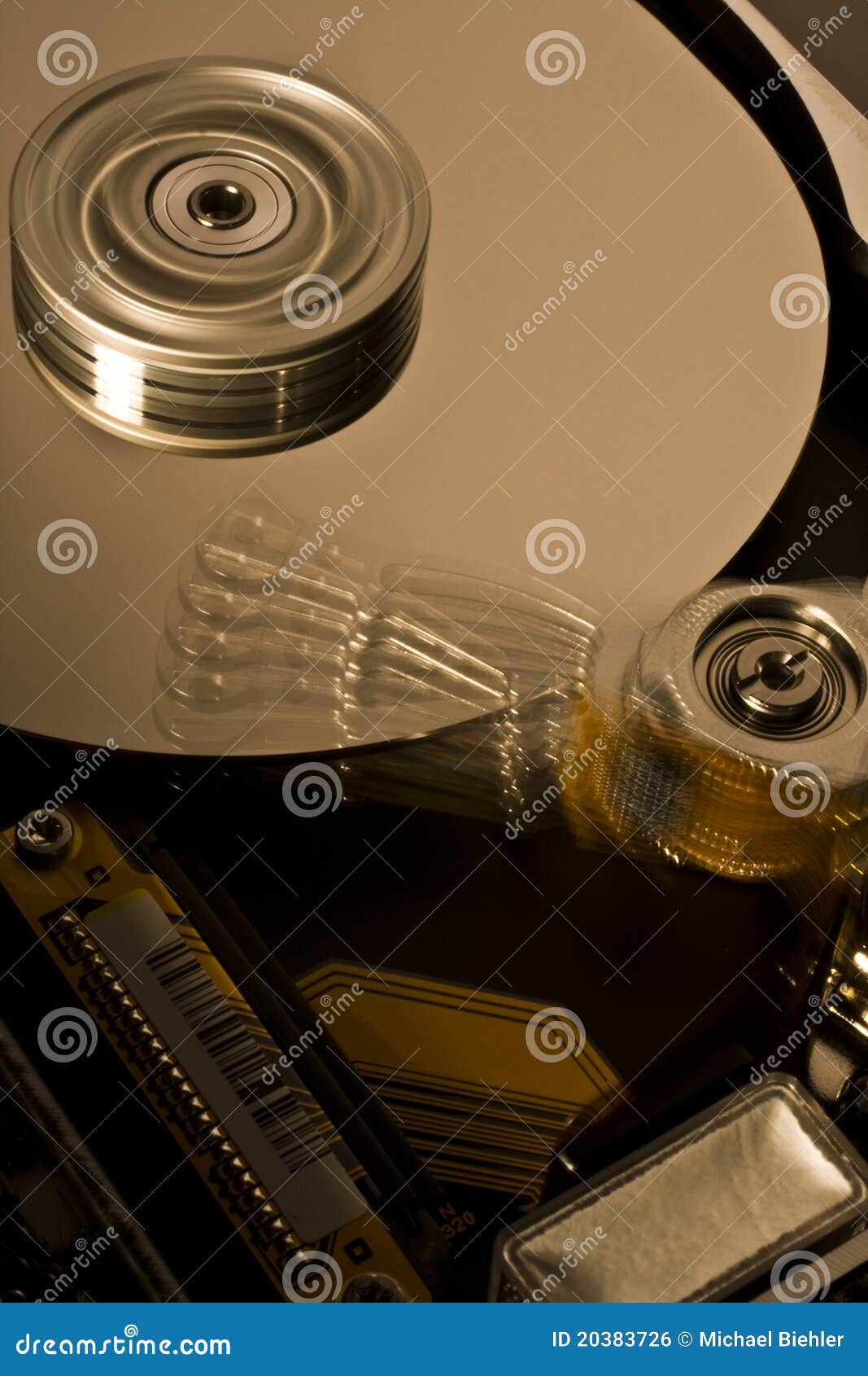 Hard Disk Drive in Motion - Four Stock Photo - Image of compartment ...