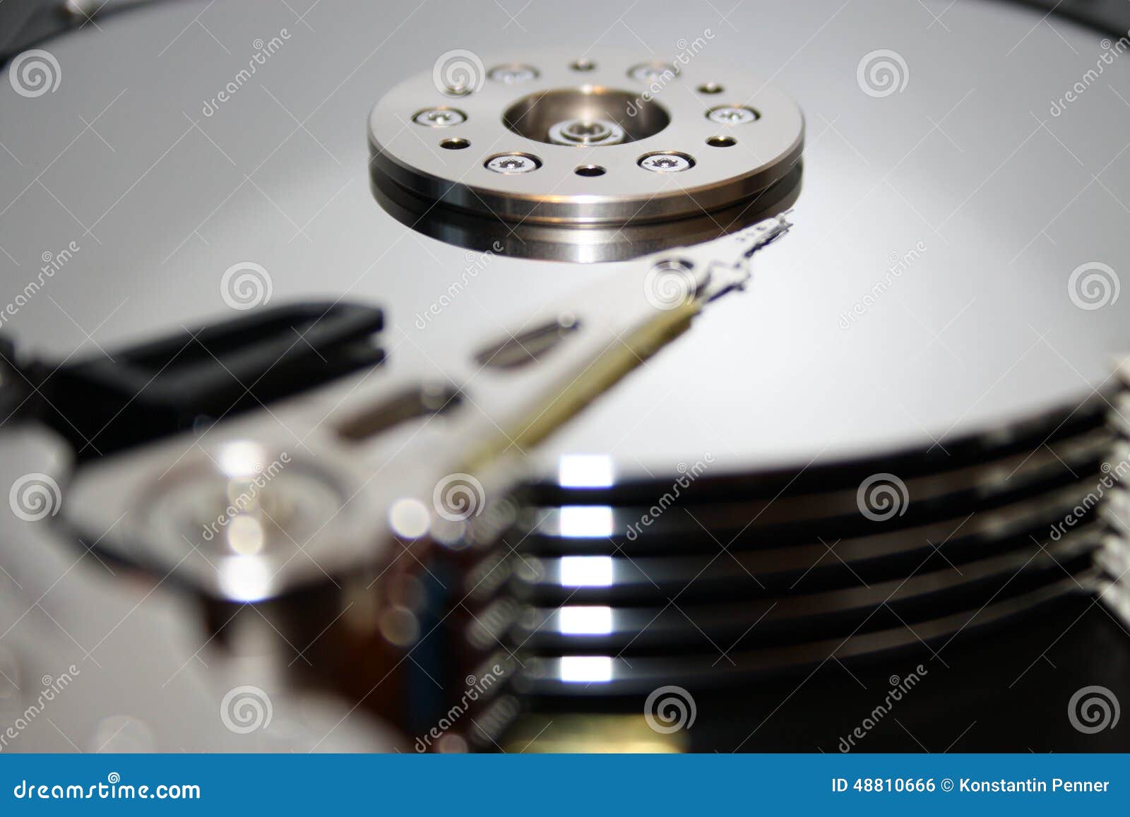 Hard Disk Drive is open stock photo. Image of cylinder - 48810666