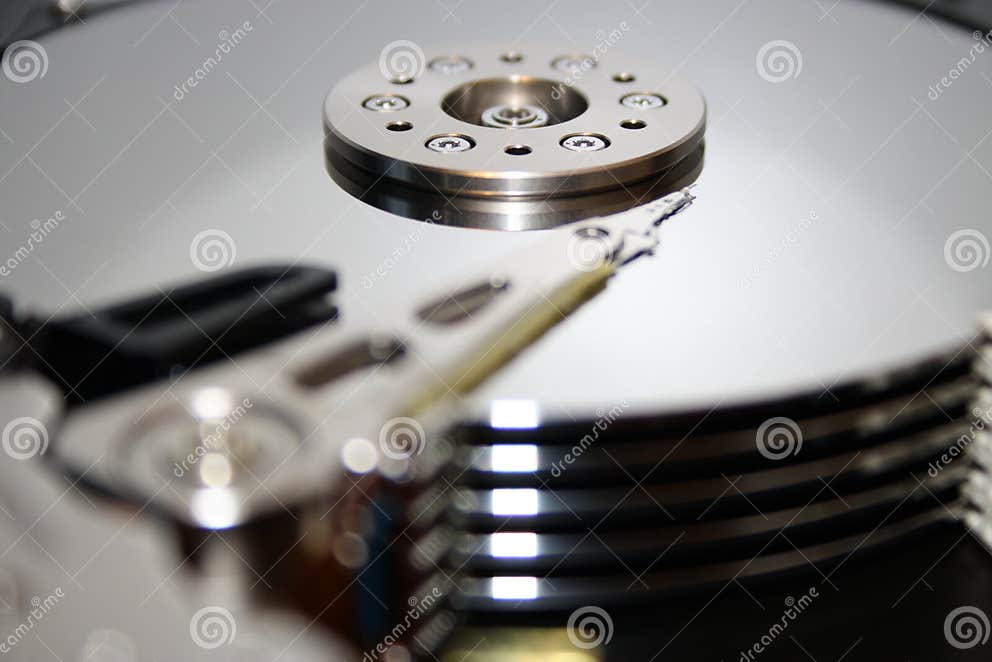 Hard Disk Drive is open stock photo. Image of cylinder - 48810666