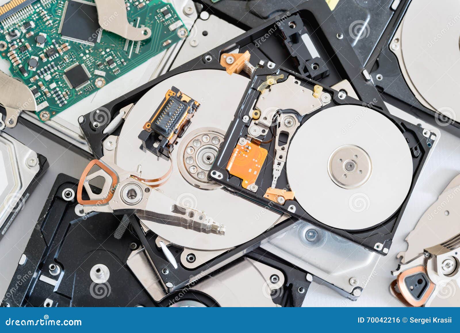 Hard disk drive parts stock photo. Image of disc, maintenance - 70042216