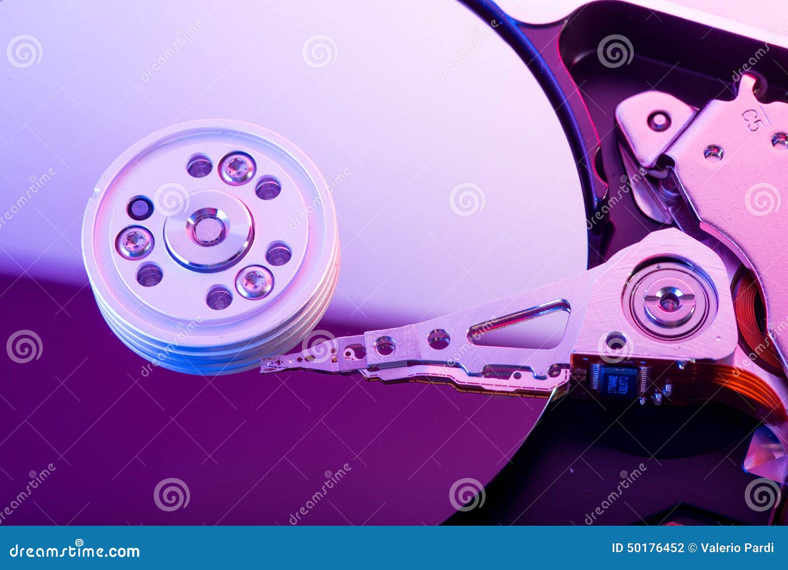 Hard disk drive plate stock photo. Image of file, head - 50176452