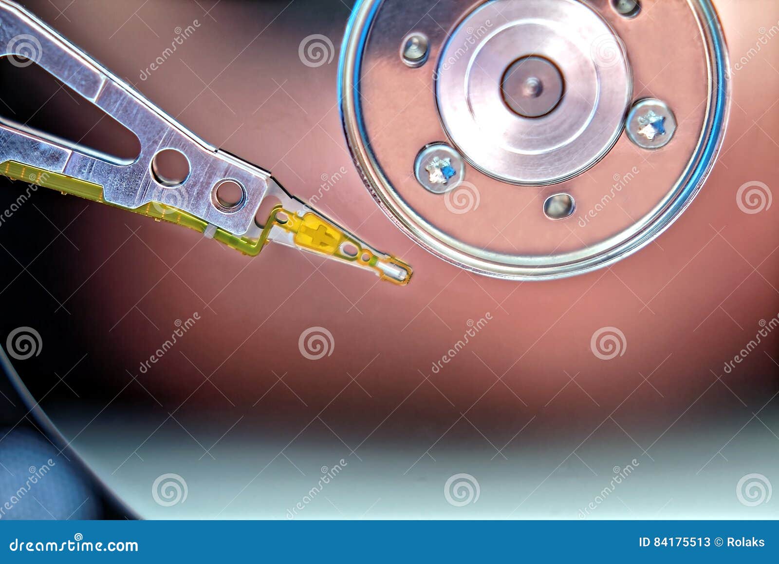 Hard Disk Drive with Read Device Stock Image - Image of media, memory ...